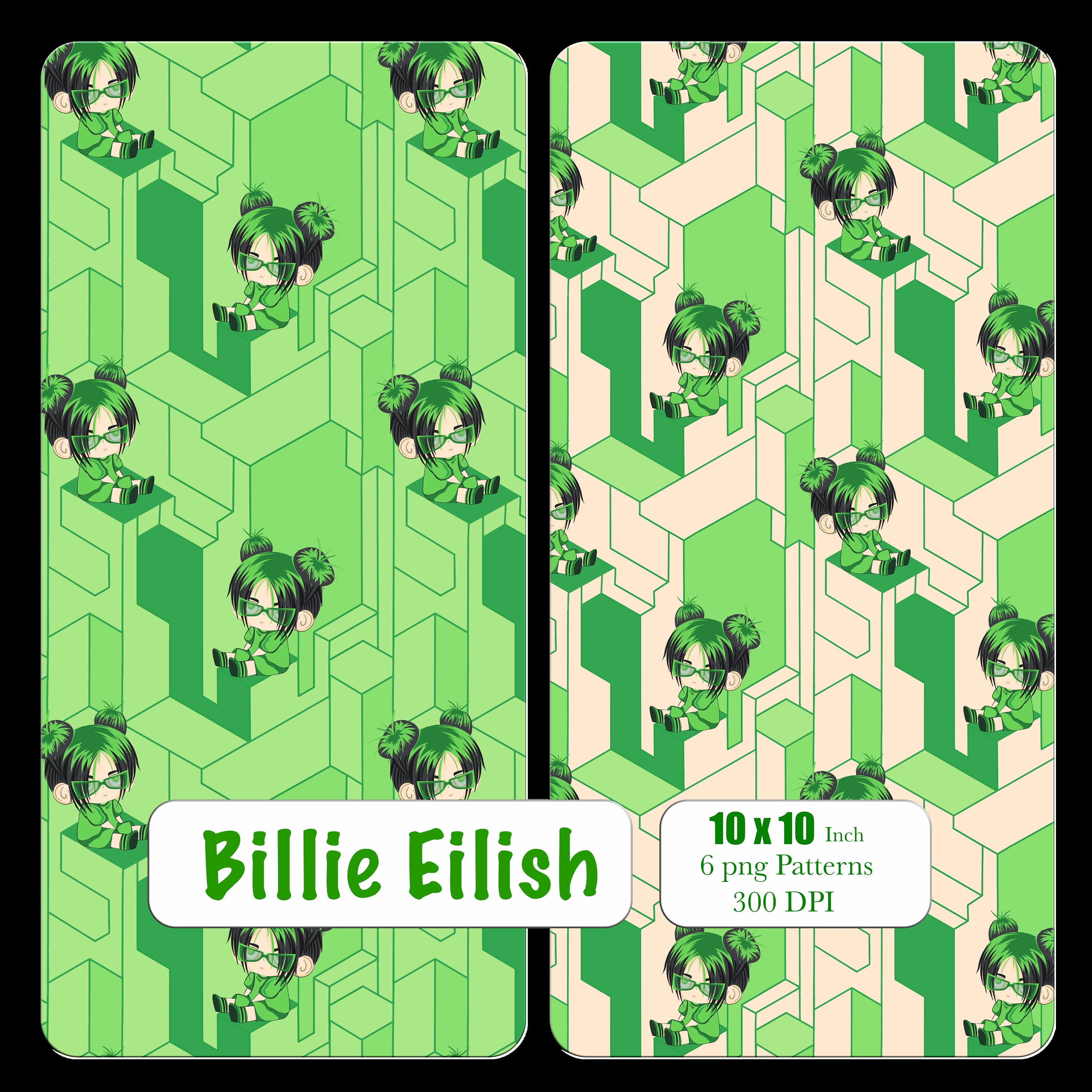 Billie Eilish Digital Seamless Pattern, Wallpaper Print, Textile Pattern - Etsy