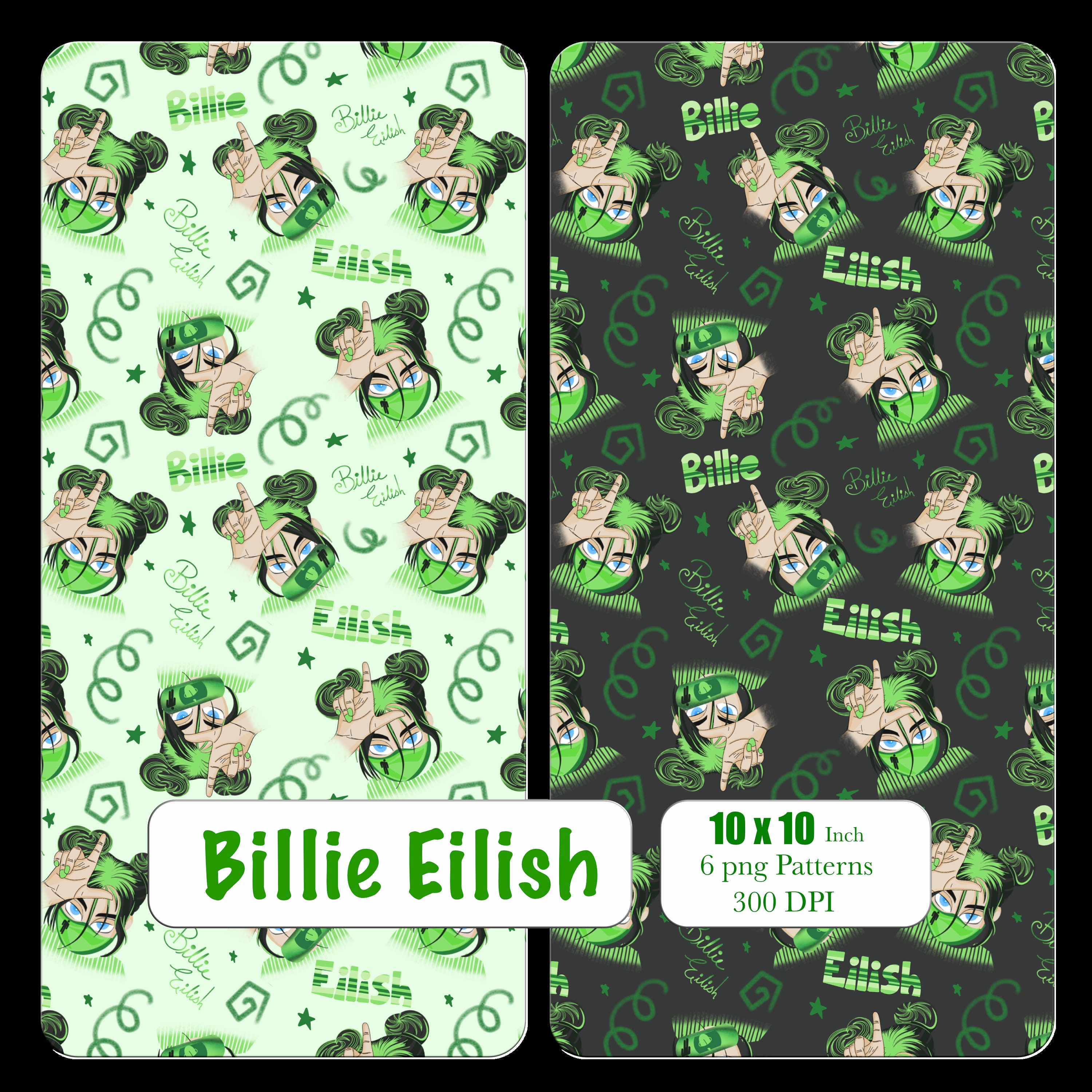 Billie Eilish Digital Seamless Pattern Wallpaper Print - Etsy
