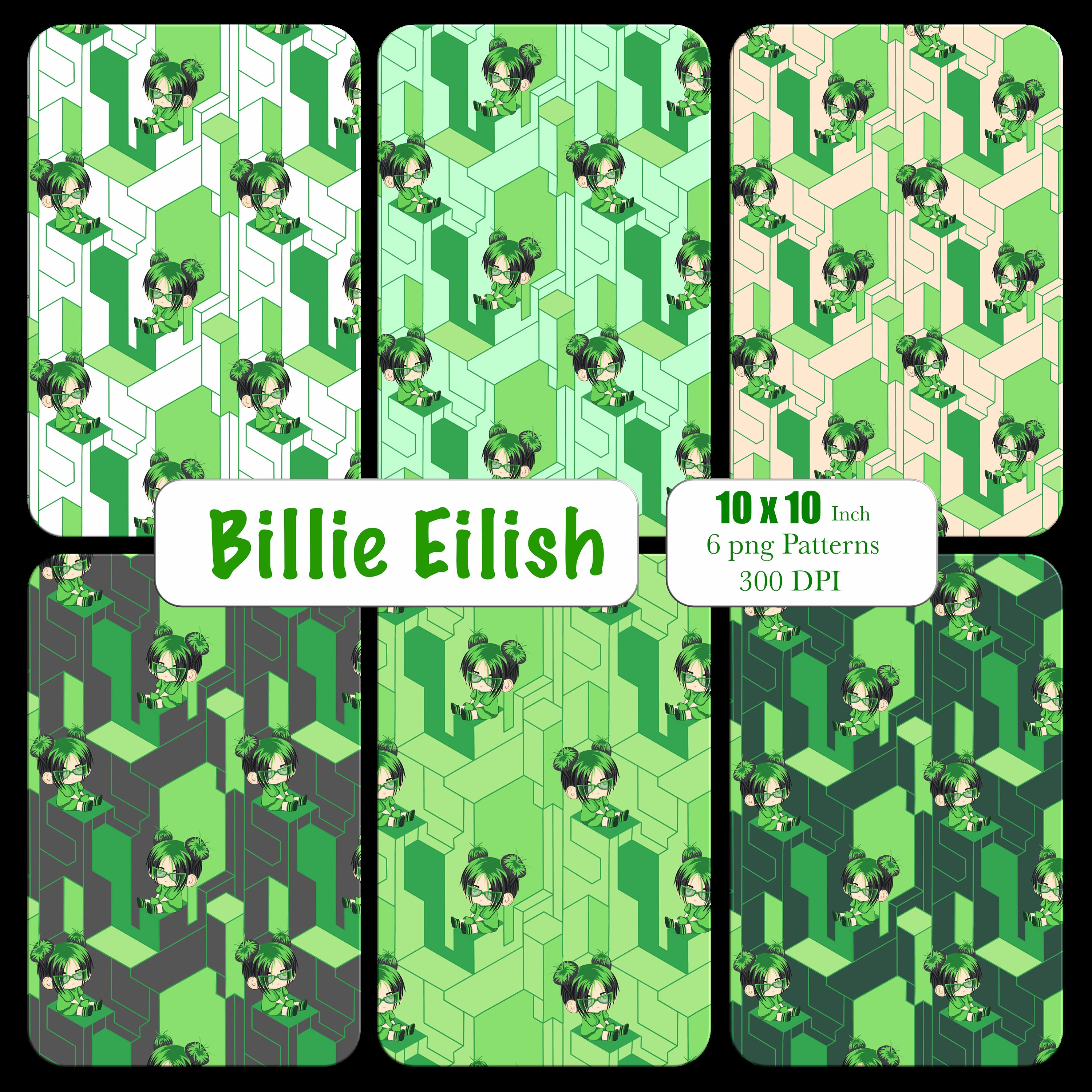 Billie Eilish Digital Seamless Pattern, Wallpaper Print, Textile ...