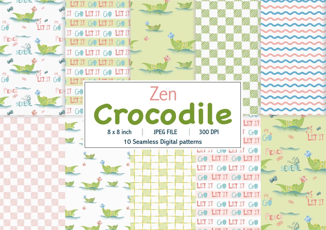 Alligator Seamless Digital Pattern – Fun Animal Print for Kids Room ...