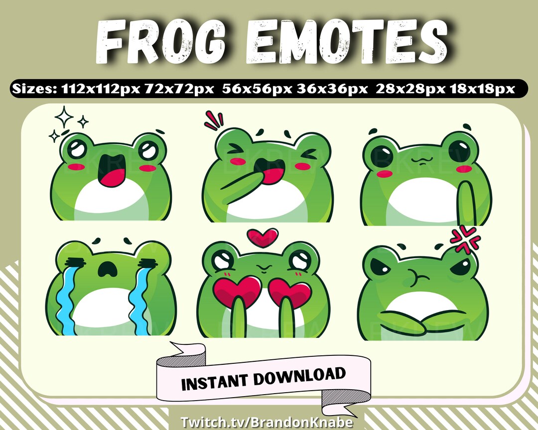 Frog Emotes for Your Twitch Stream! Animal | Cute | Love | Hype | Sad ...