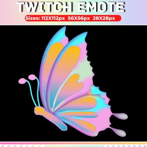 Butterfly Emote for Twitch, Kawaii Chibi Emote, Cute Emoji, Twitch ...