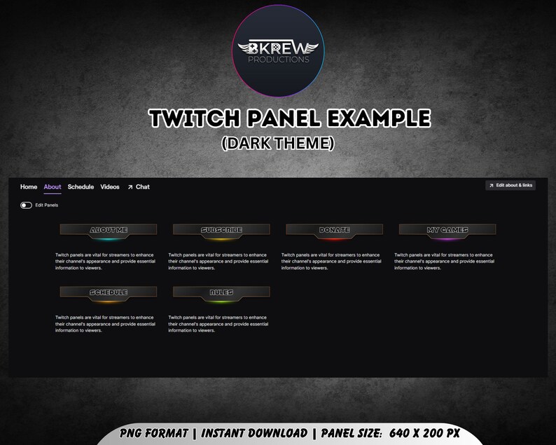 Neon Twitch Panels, Streaming Overlay, Twitch Graphics, Stream Overlay ...