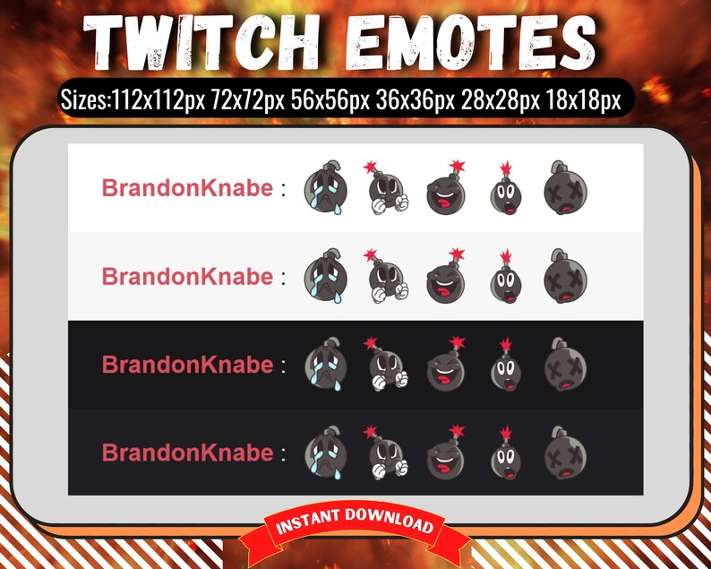 5 Bomb Emotes für deinen Twitch Stream Lustig Sub Buttons - Etsy.de