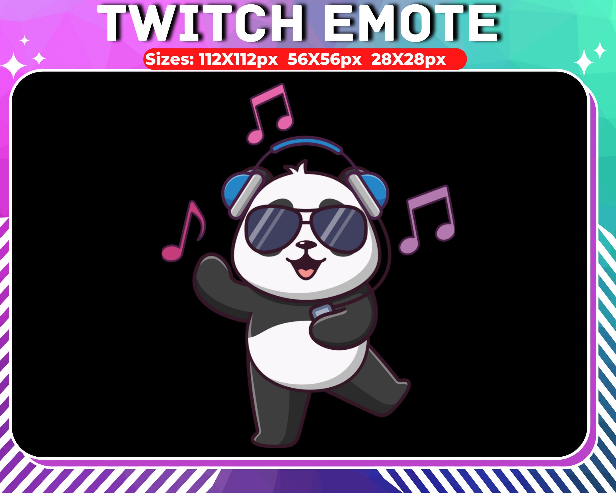 Cute Dancing Panda Emote, Twitch and Discord Emote, Streaming Emote ...