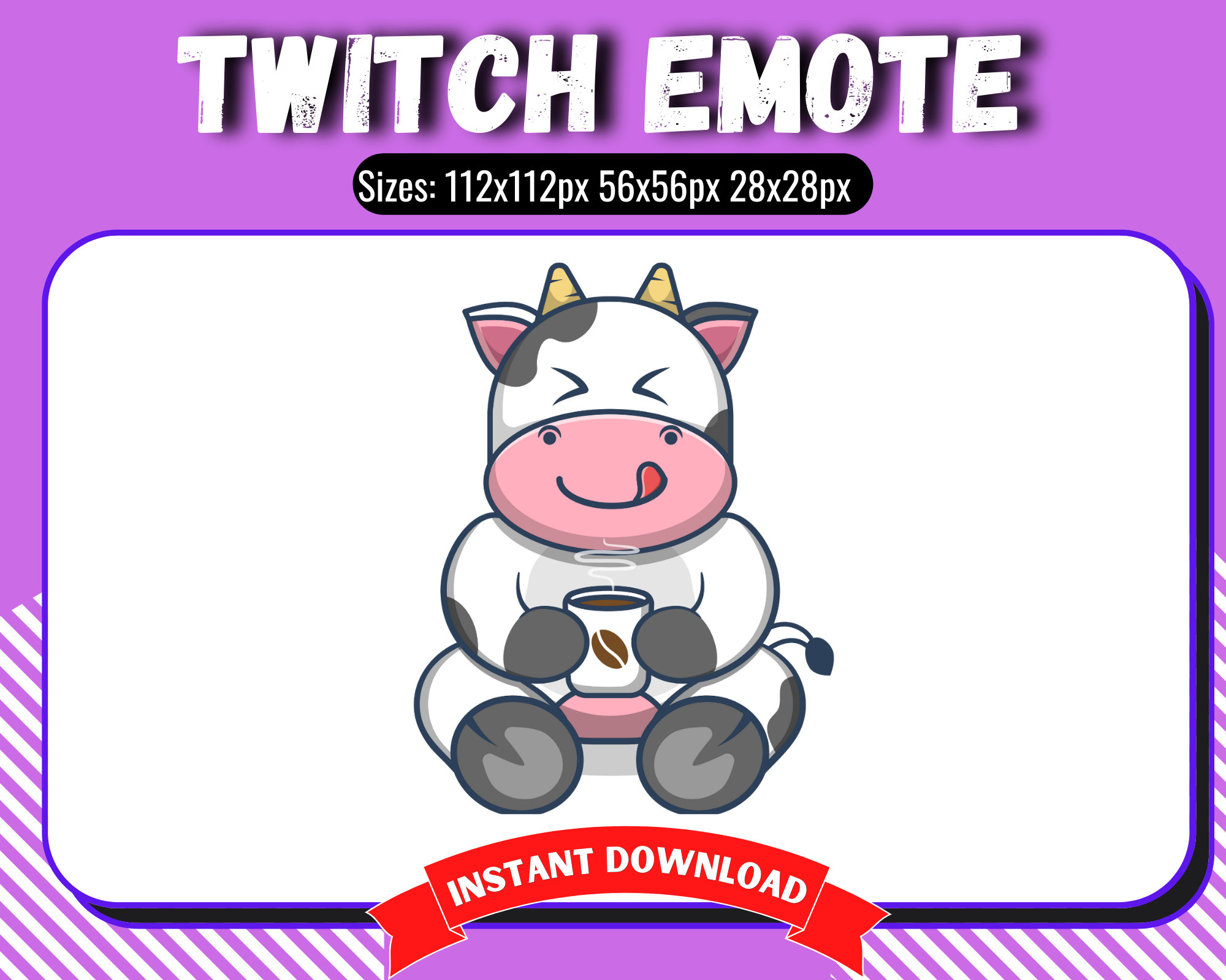 Cow Emote for Twitch and Discord Cute Cow Emote Twitch - Etsy