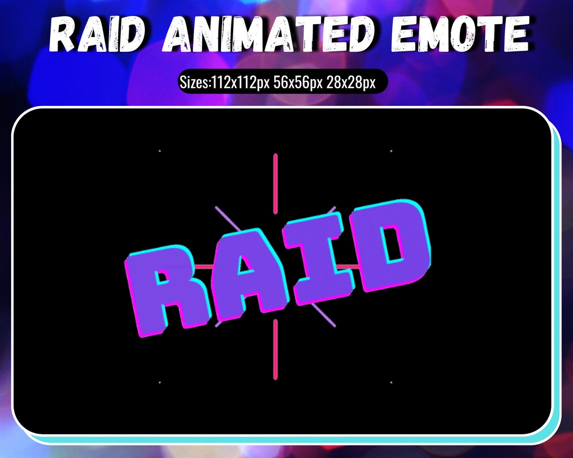 RAID Animated Emote, Twitch Emote, Discord Emote, Animated Hype Emote ...