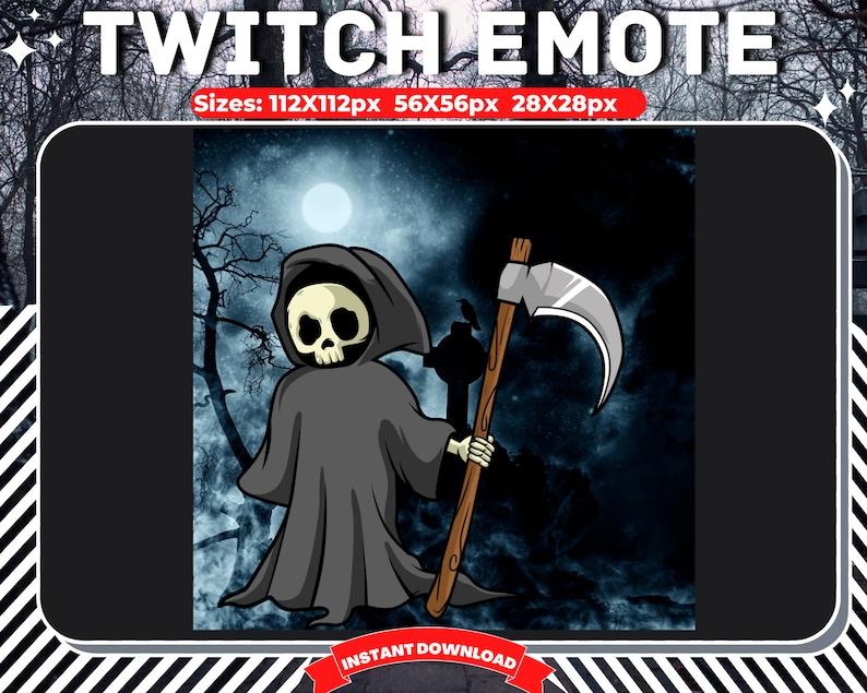 Grim Reaper Animated Emote for Your Twitch Stream! | Halloween | RIP ...