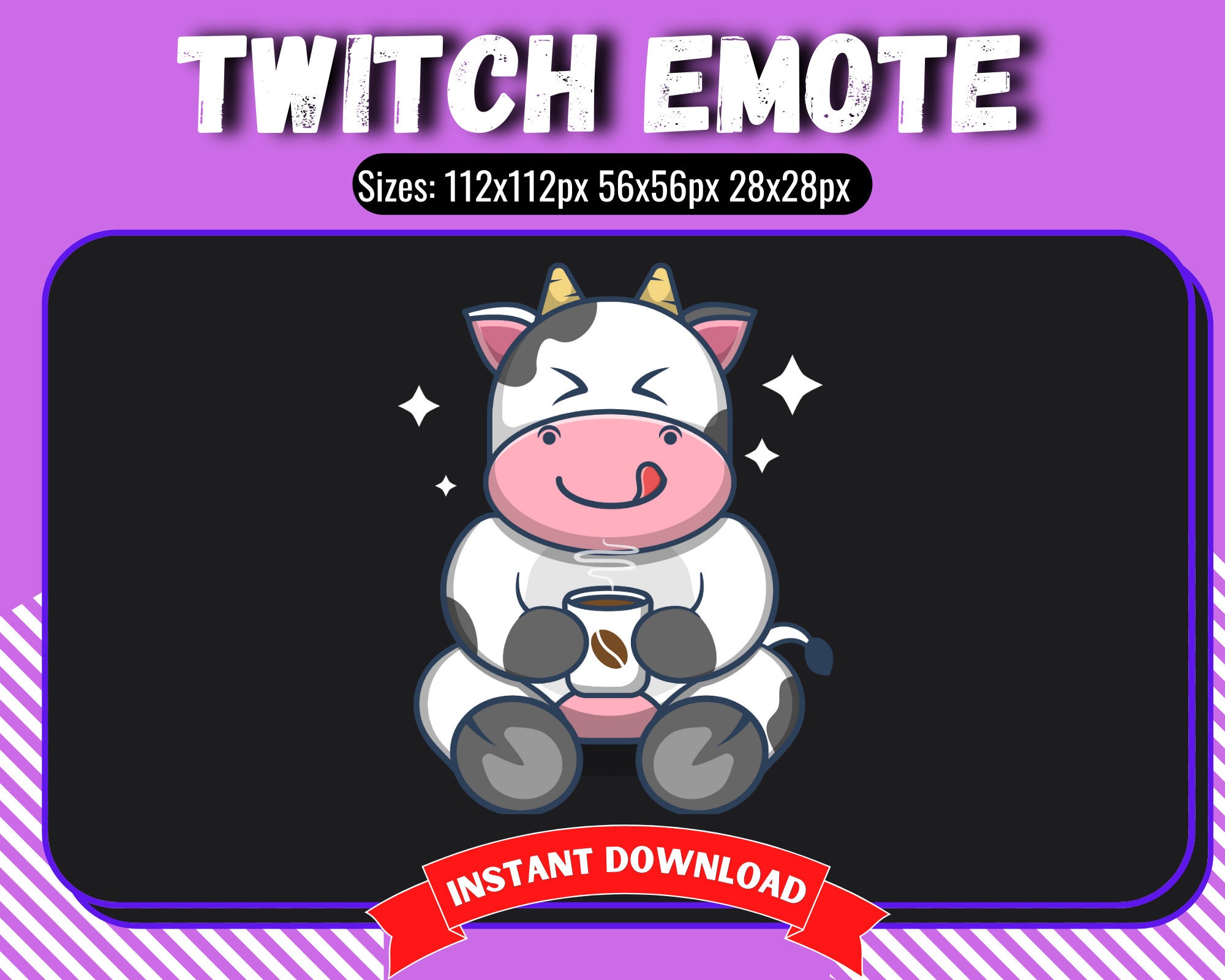 Cow Emote for Twitch and Discord Cute Cow Emote Twitch - Etsy