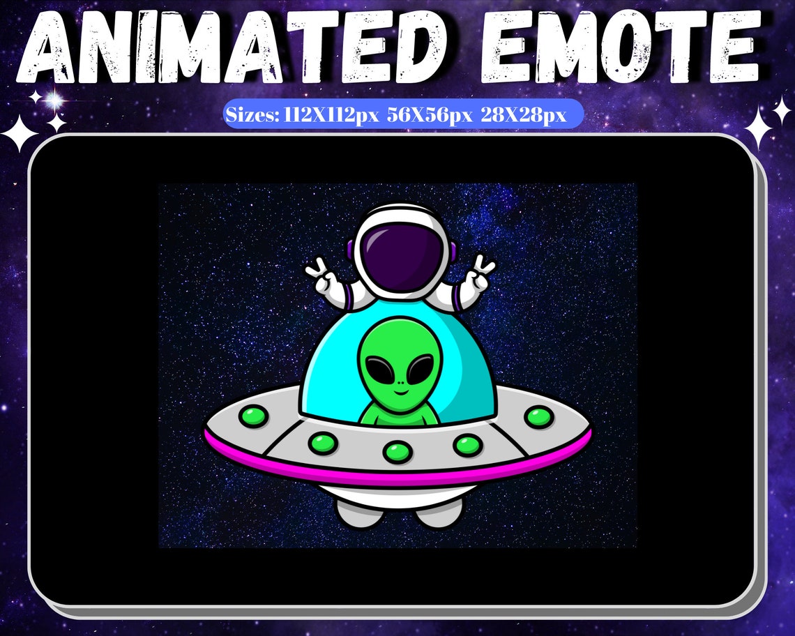 Twitch Animated Emote - UFO Astronaut | Space Alien Emote | Streamer ...