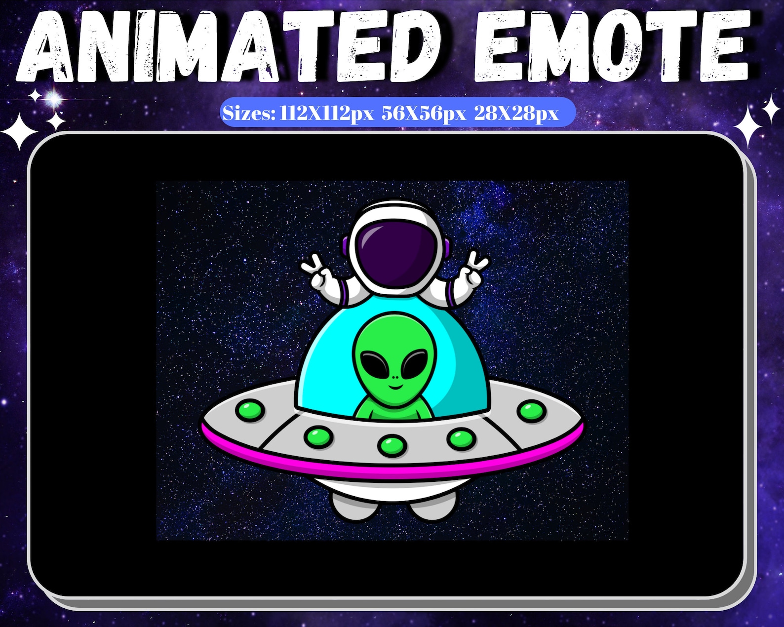 Twitch Animated Emote - UFO Astronaut | Space Alien Emote | Streamer ...
