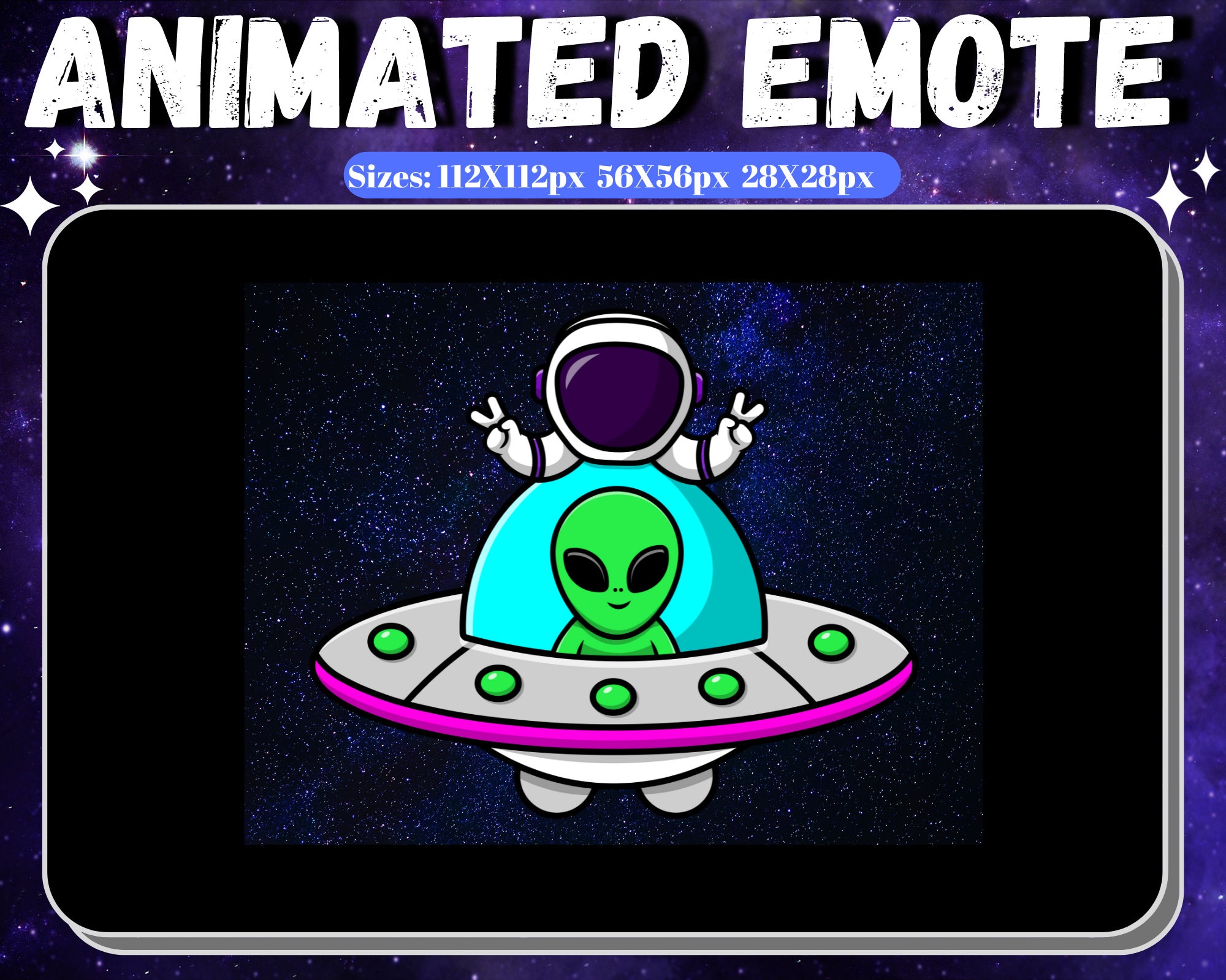 Twitch Animated Emote - UFO Astronaut | Space Alien Emote | Streamer ...