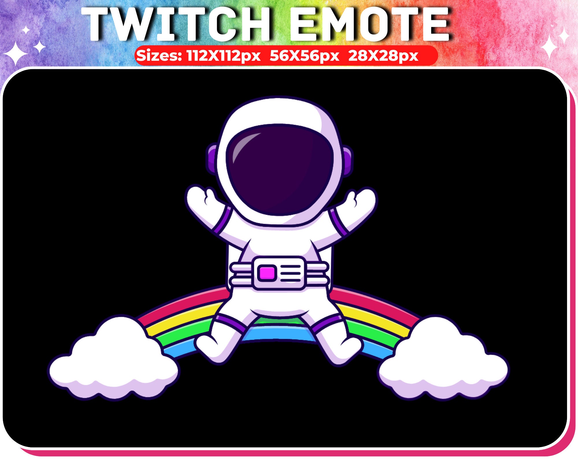 Rainbow Astronaut Emote for Your Twitch Stream! | Space | Dab ...