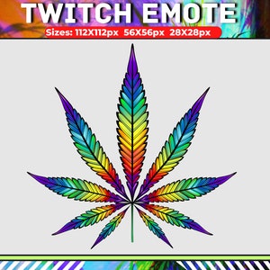 Weed Rainbow Emote for Your Twitch Stream! | Cannabis Emote | Grinder ...