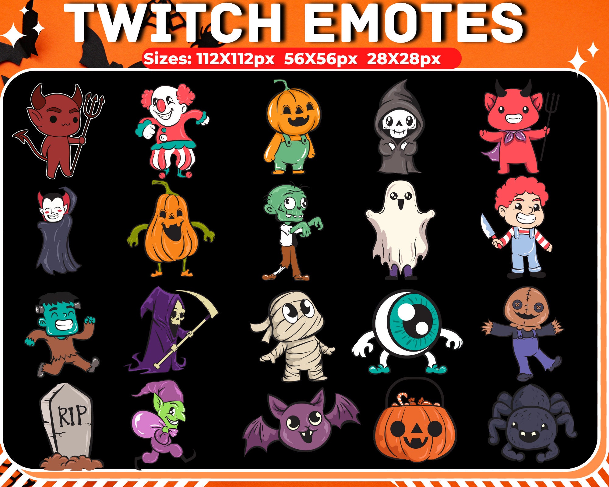 Halloween Twitch Emotes Pack for Twitch Streamers, Twitch / Discord ...