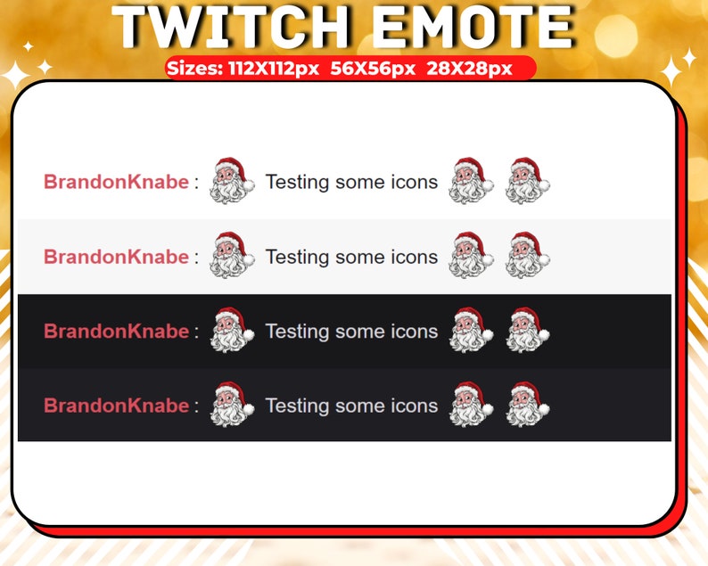 Santa Claus Emote for Twitch/discord, Chibi Xmas Emotes, Stream Beard ...