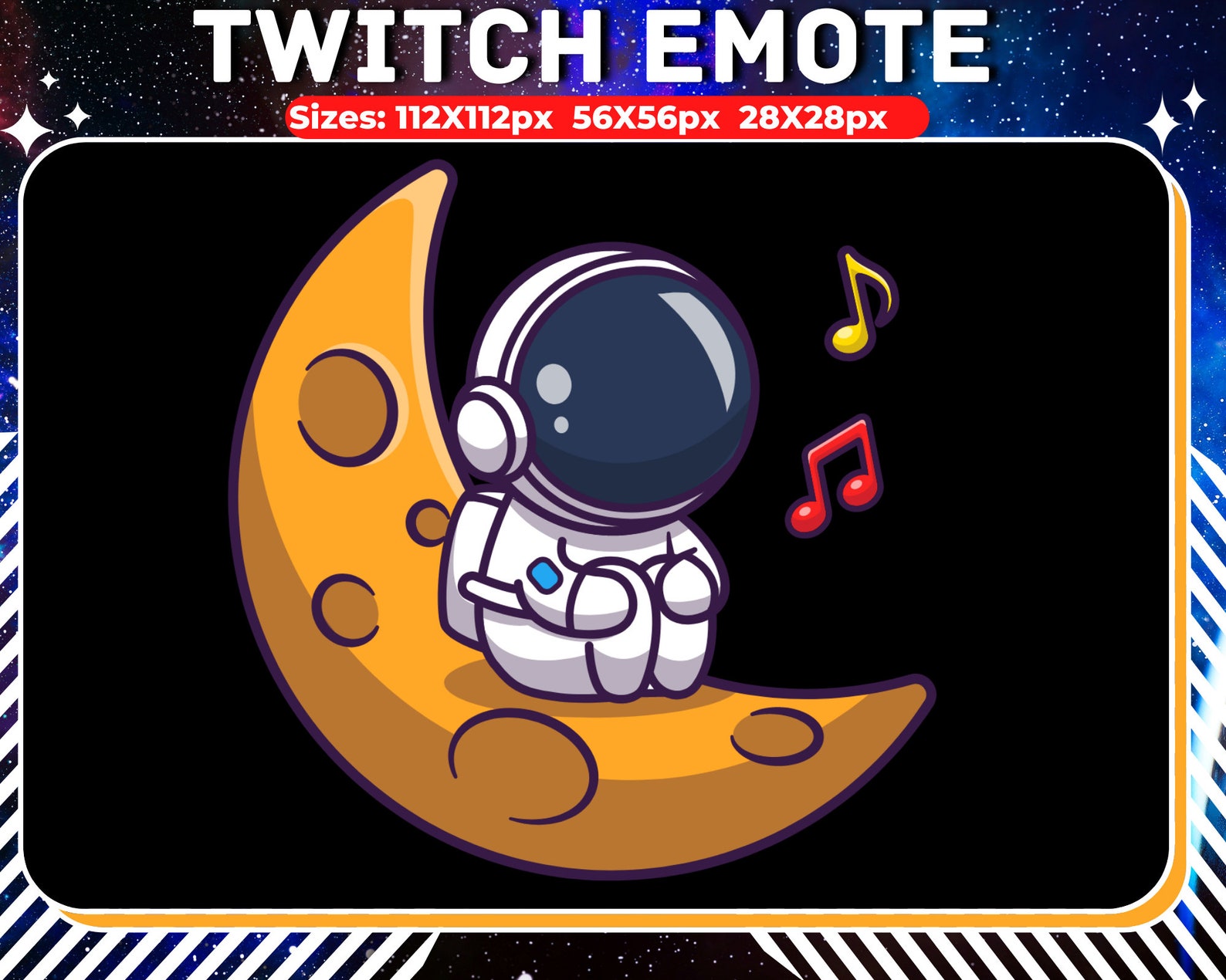 Cute Astronaut Emote for Your Twitch Stream Space Moon Astronaut Music ...