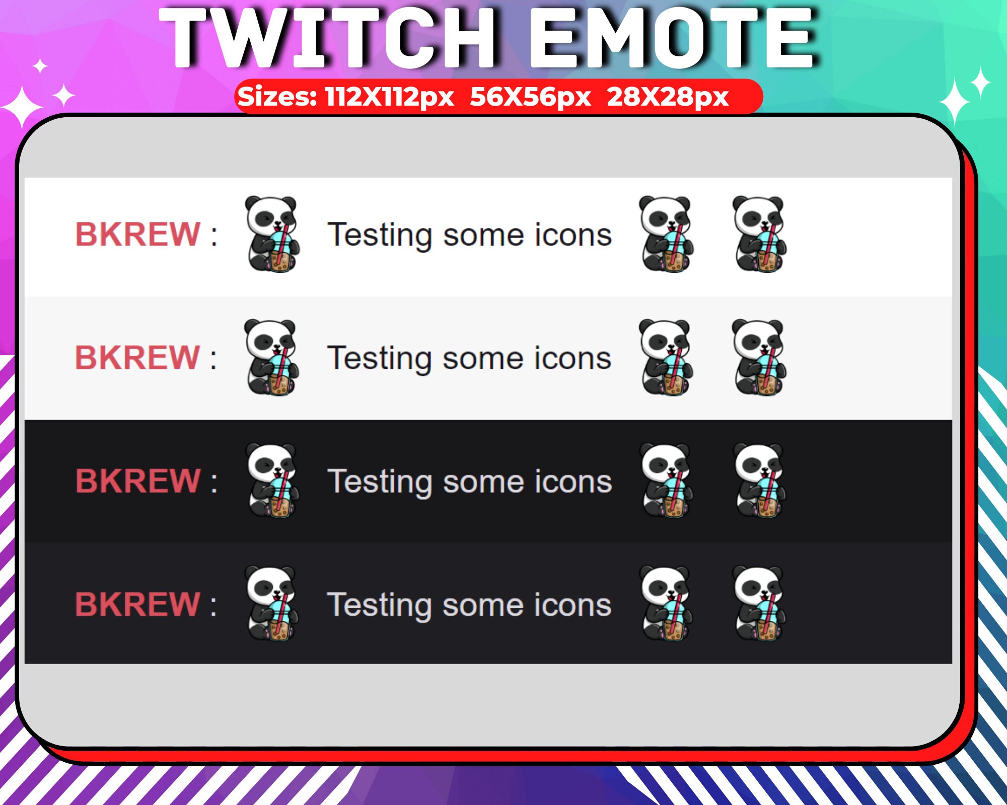 Cute Panda Emote for Your Twitch Stream! | Panda | Coffee | Boba ...