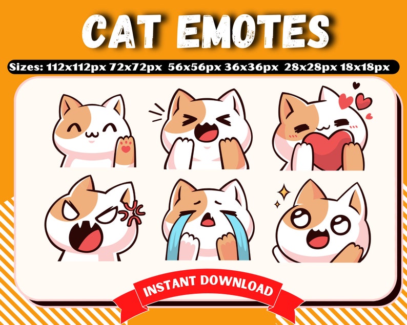 Chat Emotes pour votre Twitch Stream! |Paquet de 6| Émotes animales ...