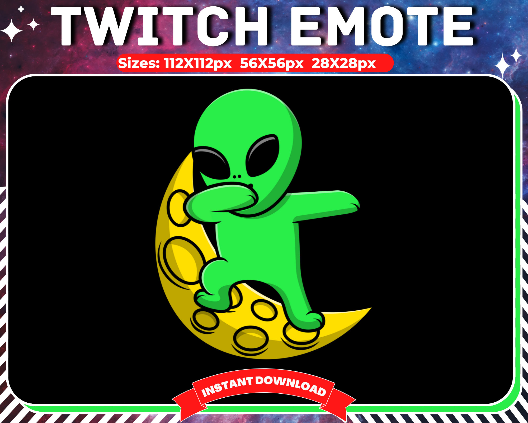 Dabbing Alien Emote for Your Twitch Stream Space Dab Astronaut UFO ...