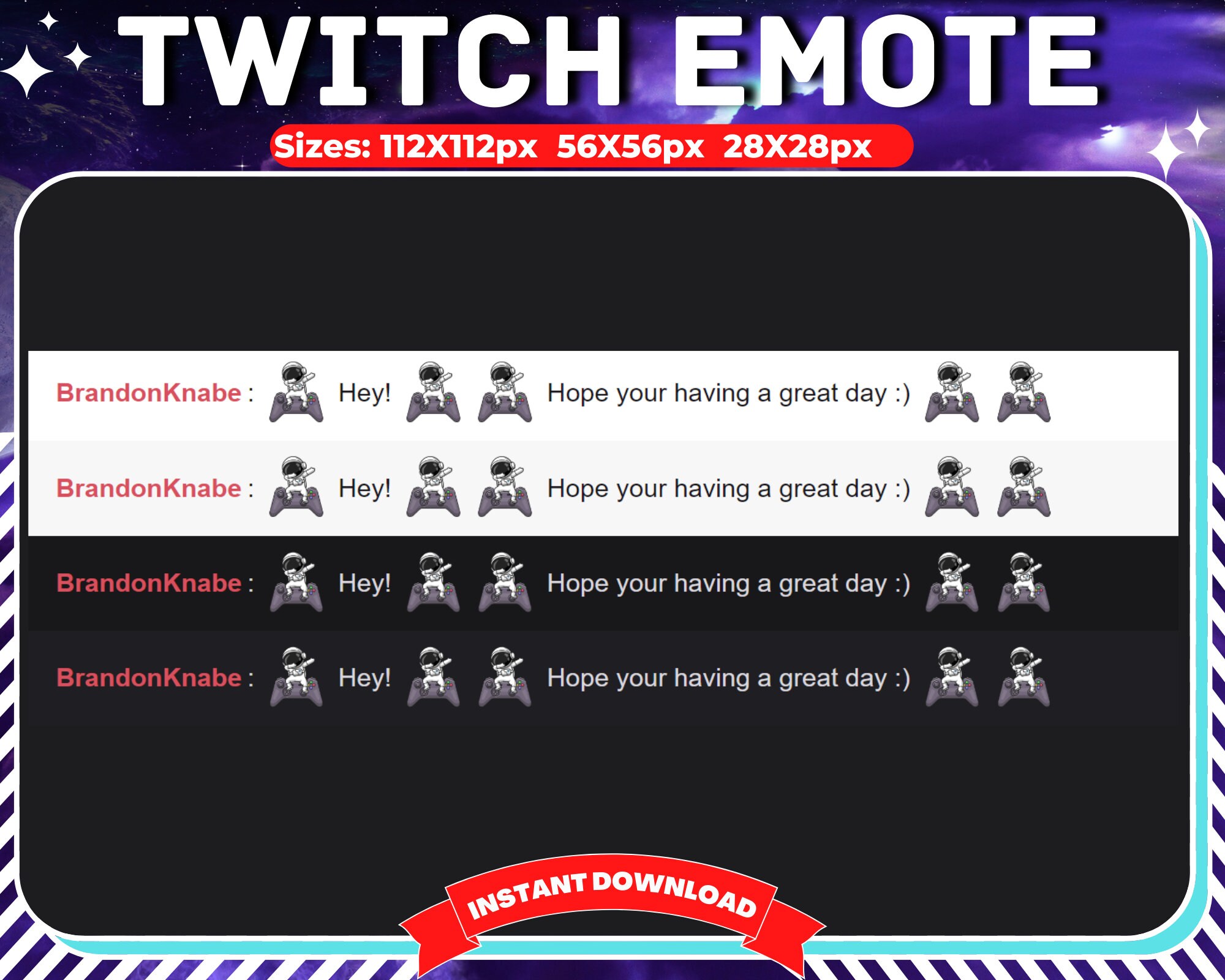 Dabbing Astronaut Emote for Twitch and Discord, Space Themed Streamer ...