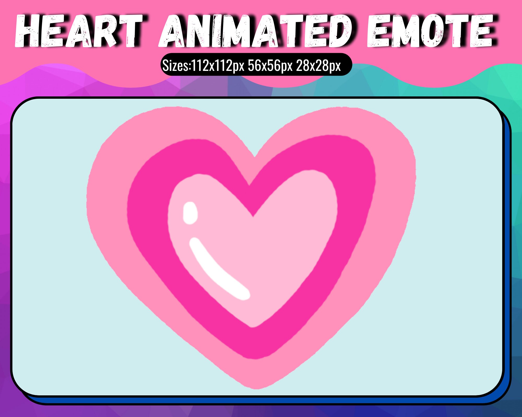 Pink Heart Animated Emote for Your Twitch Stream! Animated Emote for ...