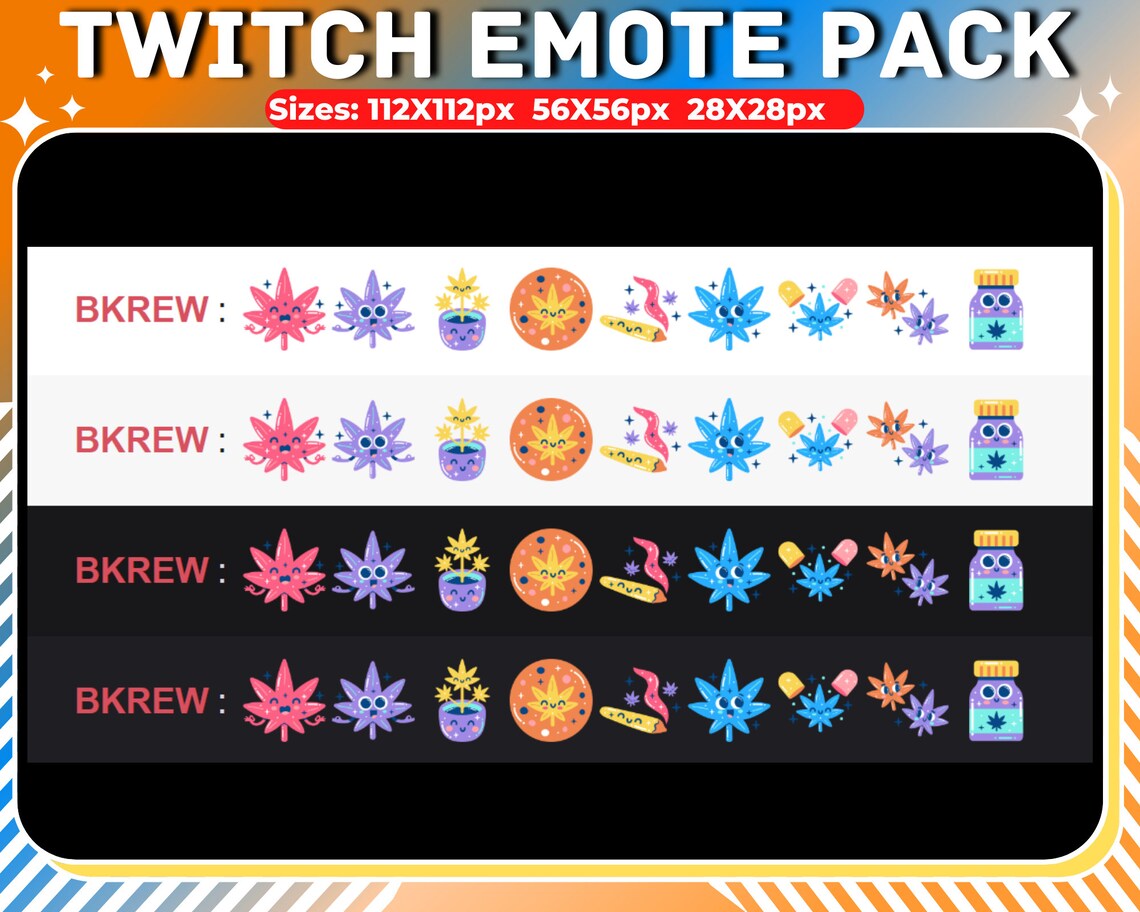 Weed Anime Emote Pack for Your Twitch Stream! | Cannabis Emote ...