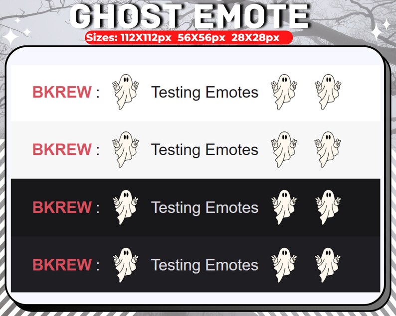 Ghost Emote for Twitch Streamers Halloween Streamer Emote - Etsy