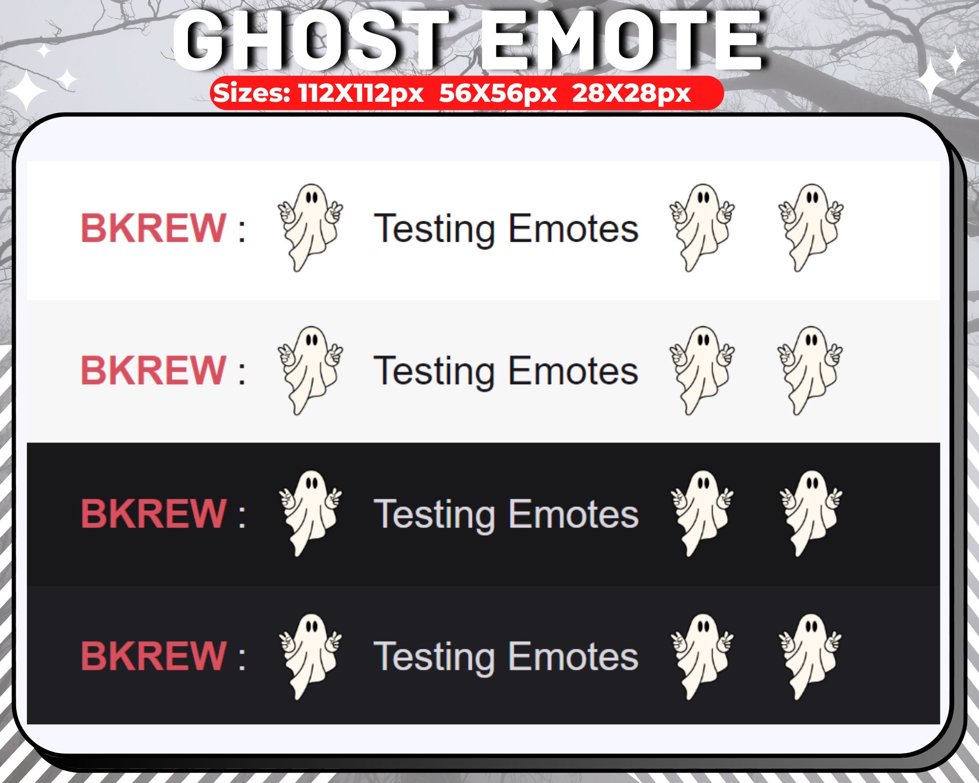 Ghost Emote for Twitch Streamers, Halloween Streamer Emote, Cute Emote ...