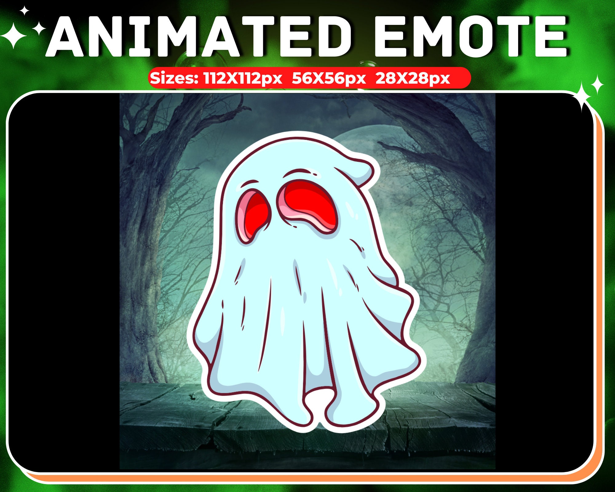 Ghost Animated Emote, Twitch Halloween Emote, Spooky Discord Emote ...