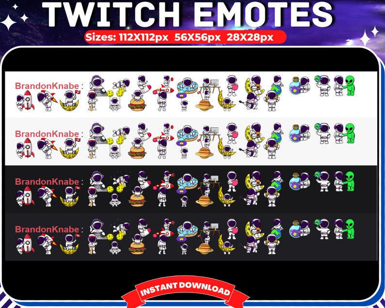 24 Astronaut Emote Pack for Your Twitch Stream! | Space | Dab ...
