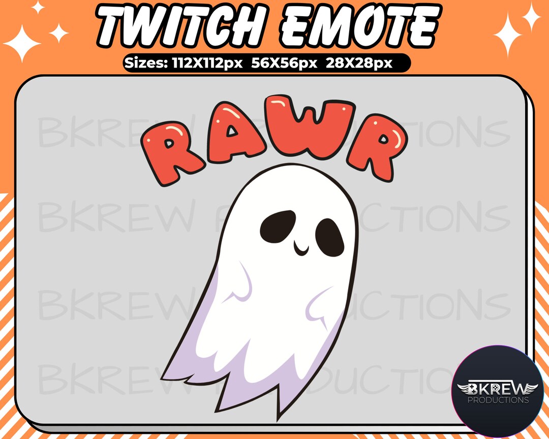 Ghost Rawr Emote, Halloween Emote, Cute Emote, Spooky Emote, Twitch ...