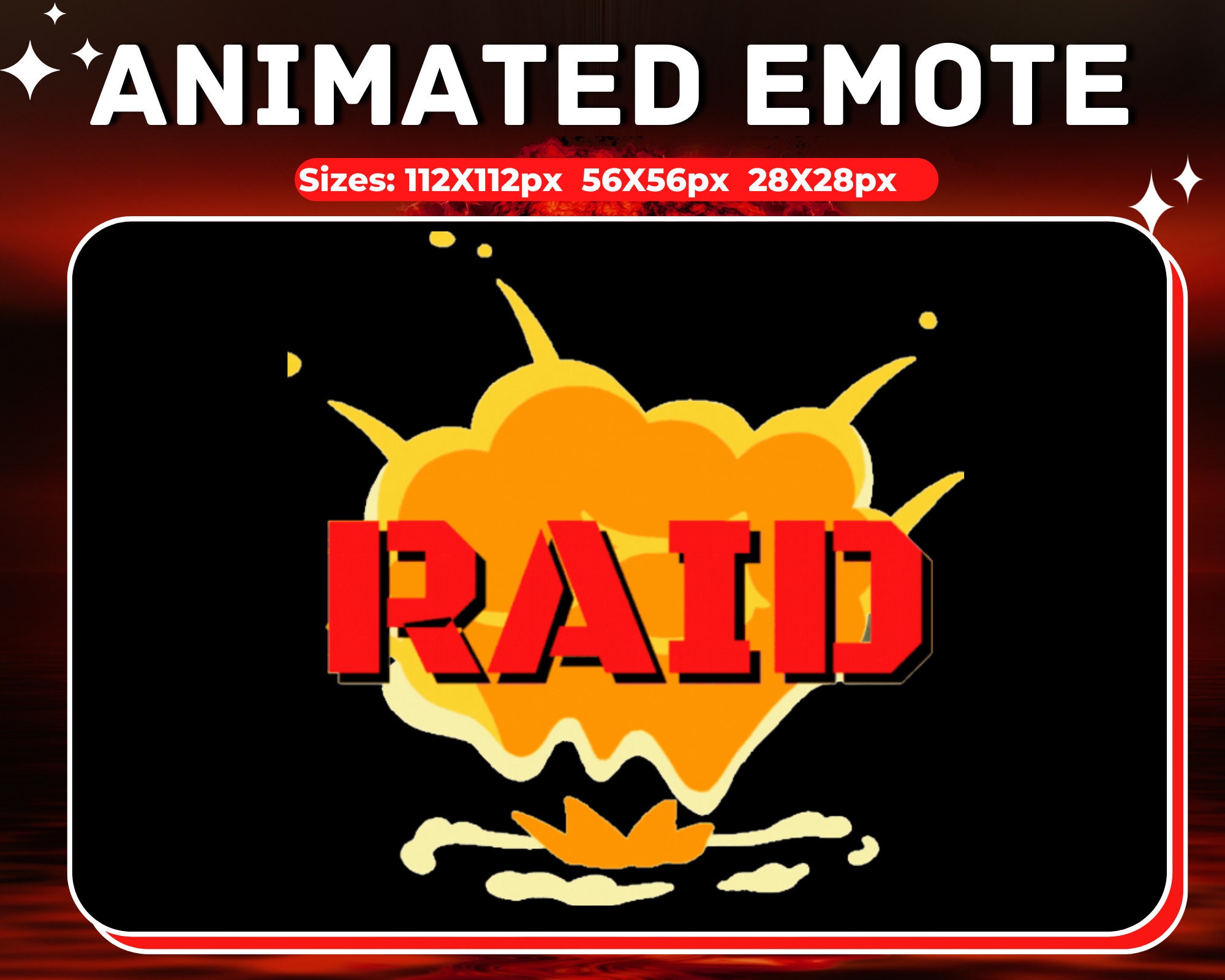 RAID Animated Emote, Twitch Emote, Discord Emote, Animated Hype Emote ...