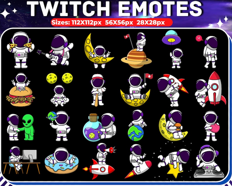 24 Astronaut Emote Pack for Your Twitch Stream Space Dab Astronaut ...