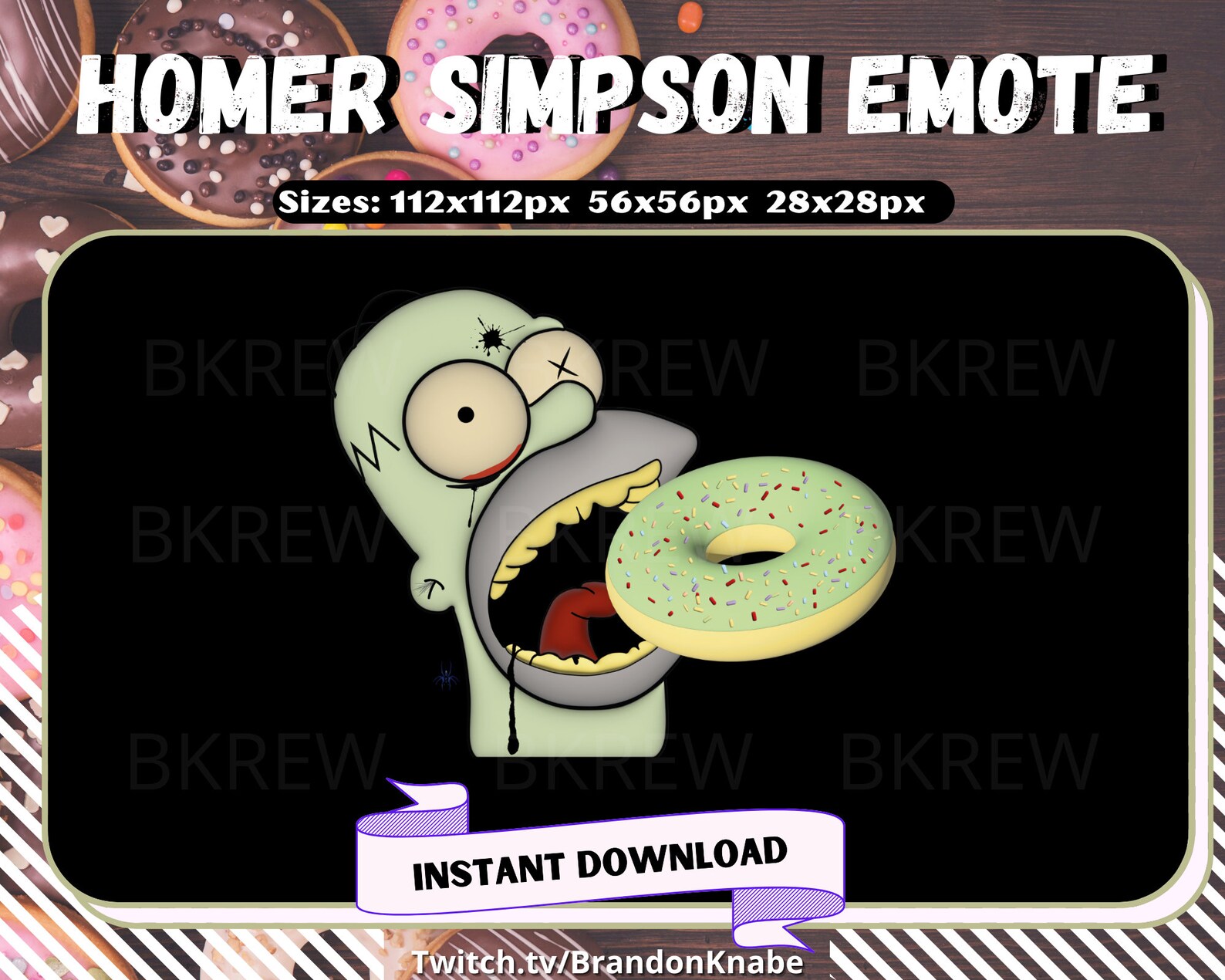 Homer Simpson Emote for Your Twitch Stream Cartoon Funny TV Show Food ...