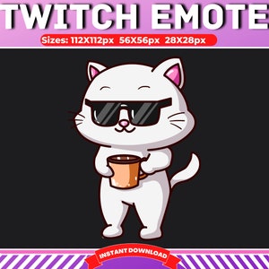 Cool Cat Emote for Your Twitch Stream! |funny | Coffee | Grumpy Cat ...