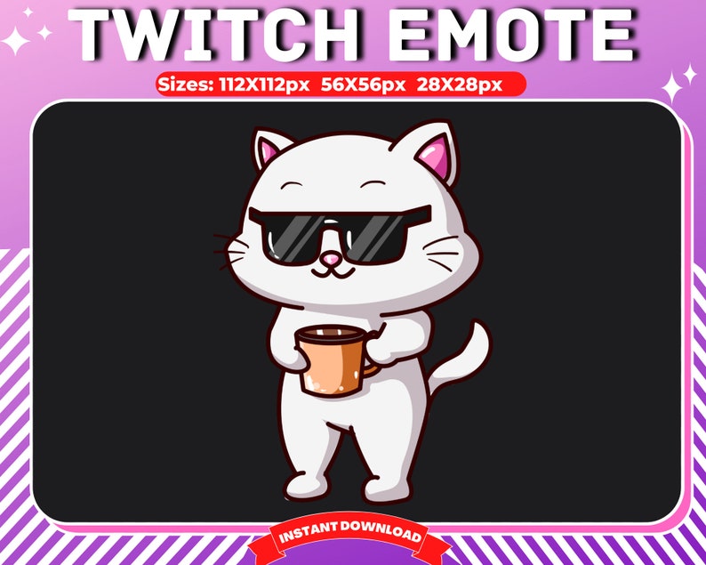 Cool Cat Emote for Your Twitch Stream! |funny | Coffee | Grumpy Cat ...
