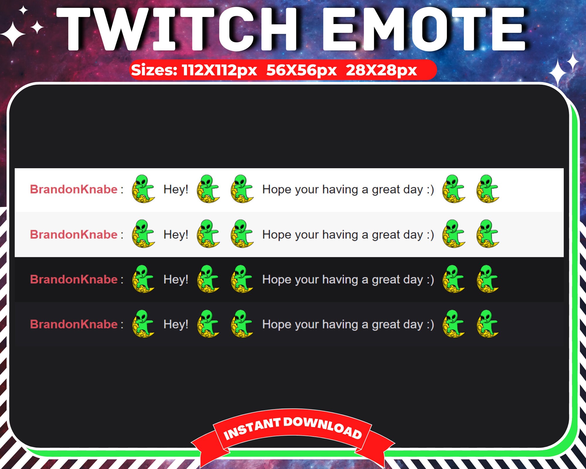 Dabbing Alien Emote for Your Twitch Stream! | Space | Dab | Astronaut ...