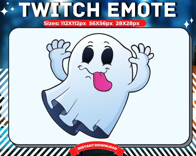 Ghost Emote for Twitch Streamers, Halloween Streamer Emote, Cute Emote ...