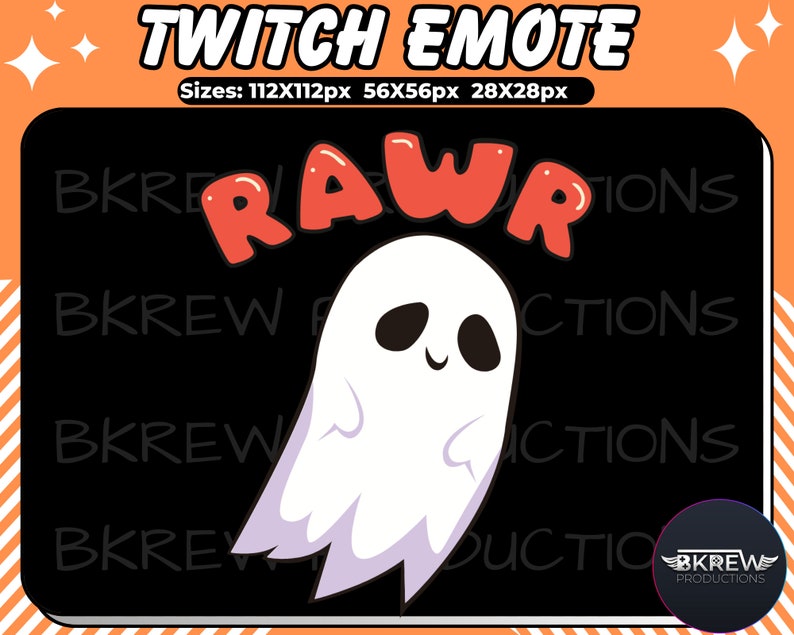 Ghost Rawr Emote, Halloween Emote, Cute Emote, Spooky Emote, Twitch ...