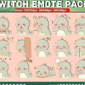 15 Cute Dinosaur Emote Pack for Your Twitch Stream! | Dinosaur Emote ...