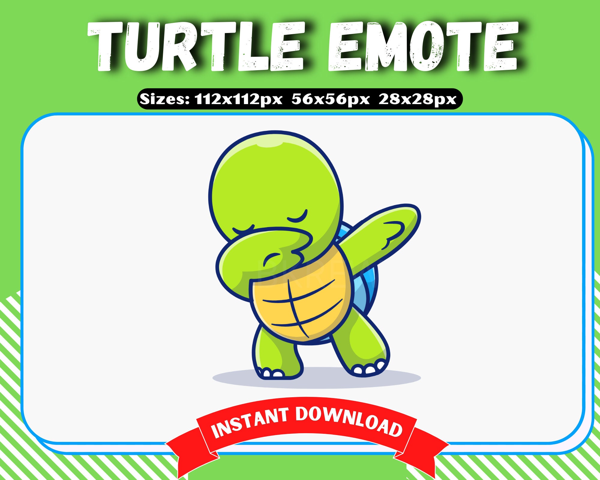 Cute Turtle Emote, Custom Twitch Emotes, Streamer Badge, Twitch ...