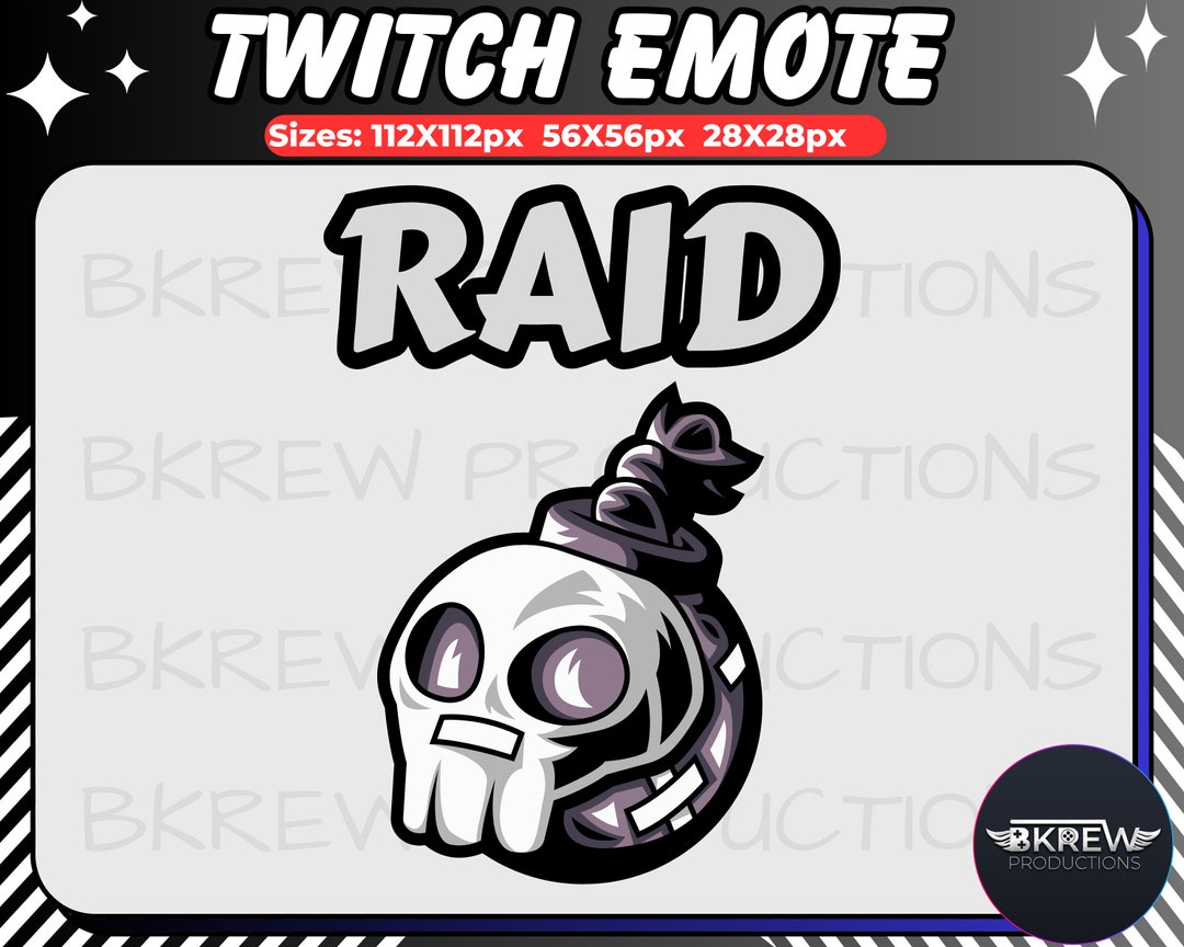 Raid Skull Emote, Hype Emote, Twitch & Discord Emotes, Streamer Gift ...