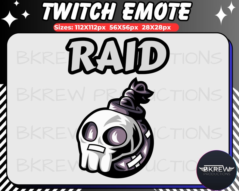 Raid Skull Emote, Hype Emote, Twitch & Discord Emotes, Streamer Gift ...