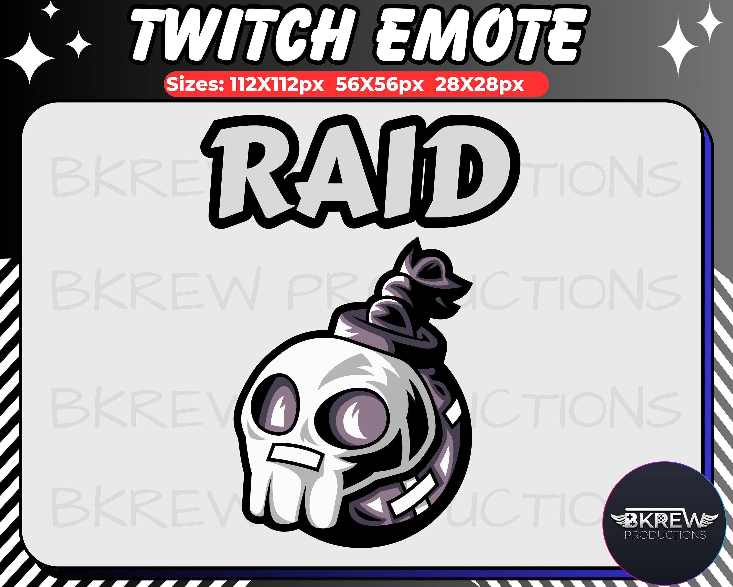Raid Skull Emote, Hype Emote, Twitch & Discord Emotes, Streamer Gift ...