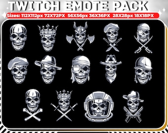 Skull Emote, Emoji Pack, Emote Pack, Twitch Discord Youtube Emotes ...