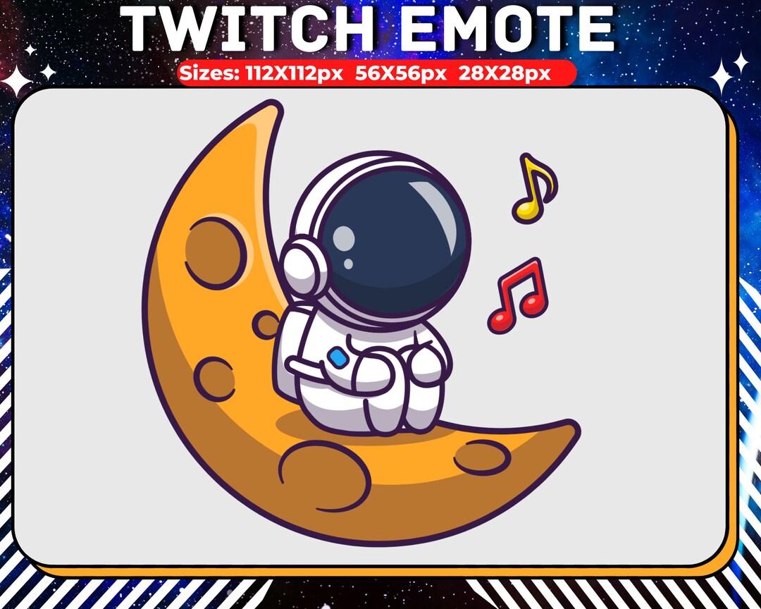 Cute Astronaut Emote for Your Twitch Stream Space Moon Astronaut Music ...