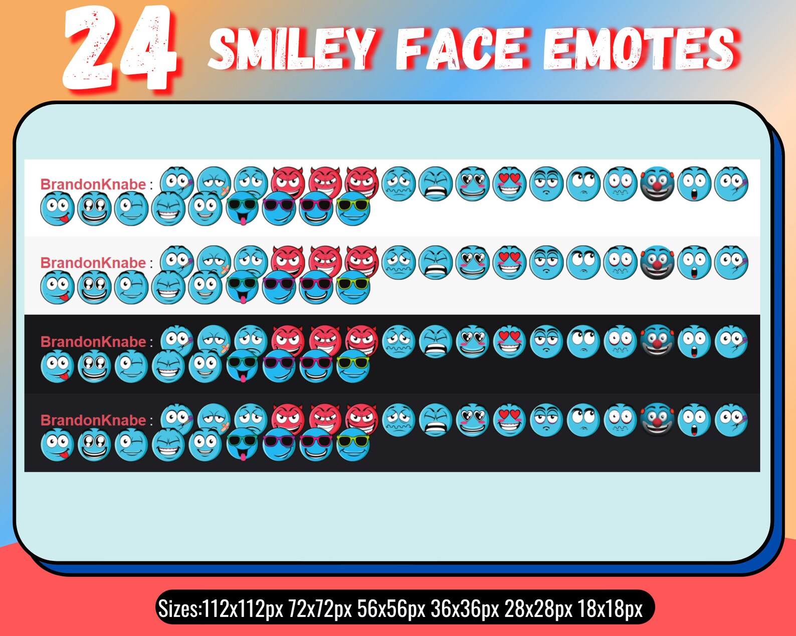 24 Smiley Face Emotes for Twitch Streamers Funny Emotes for - Etsy Hong ...