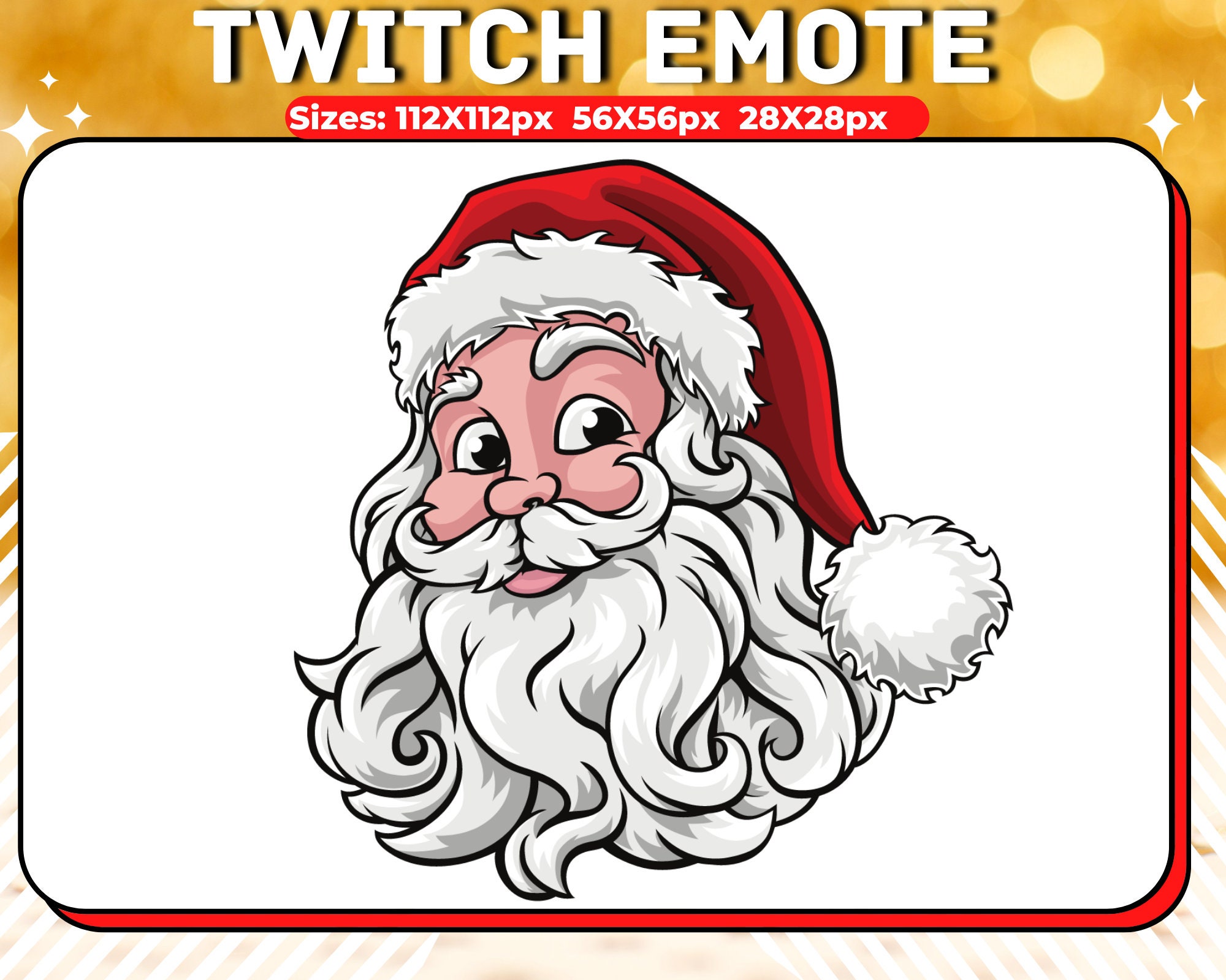 Santa Claus Emote for Twitch/discord, Chibi Xmas Emotes, Stream Beard ...