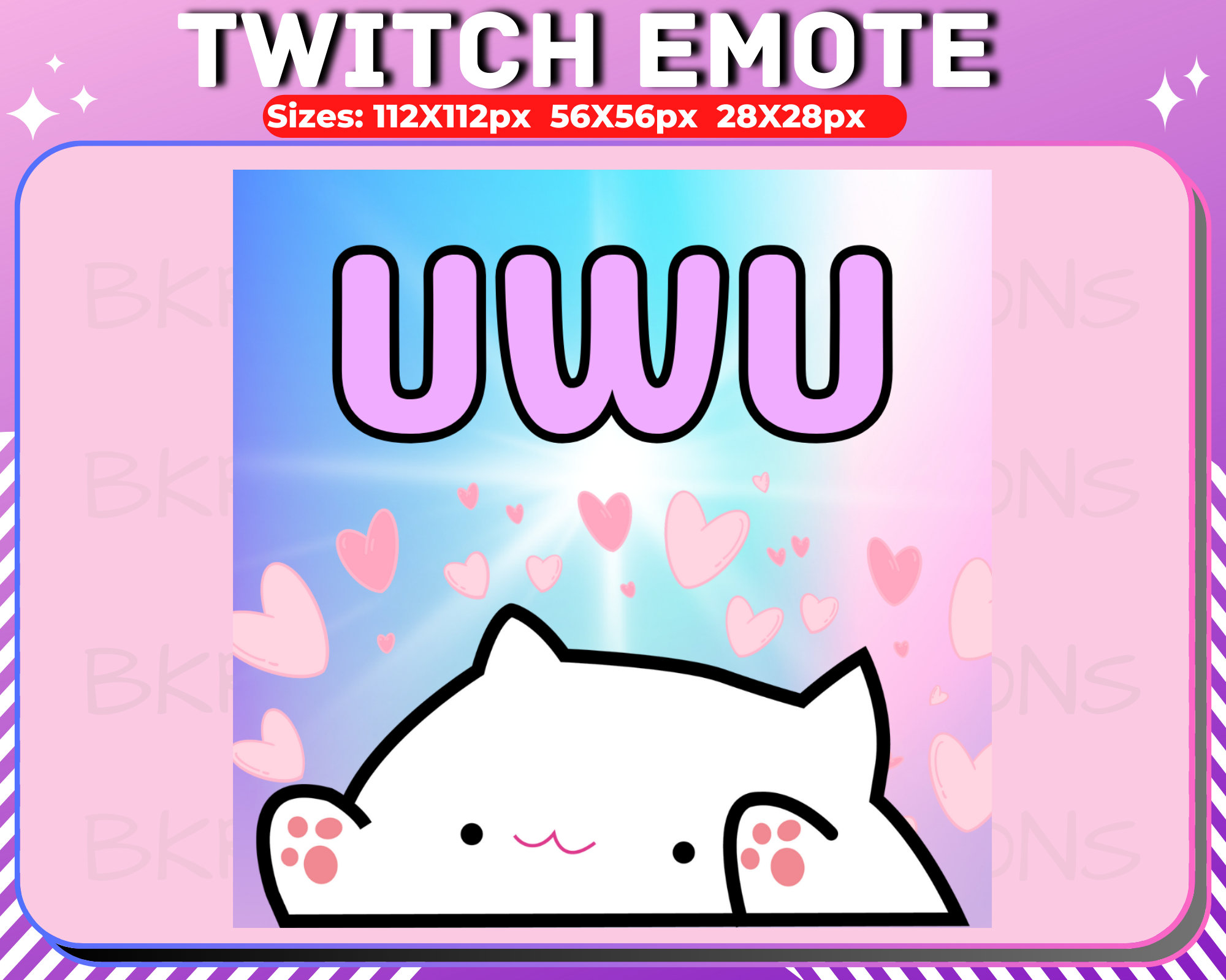 Uwu Twitch Emote, Cute Discord Emote, Text Emote for Streamers, Kawaii ...